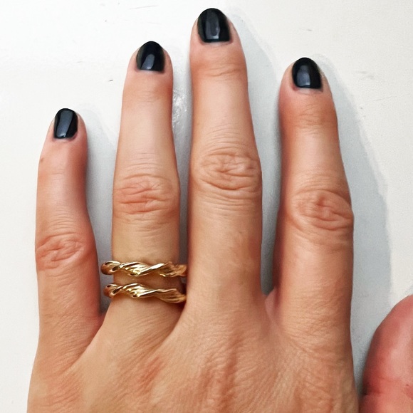 Vintage | Jewelry | Vintage Boho Gold Twist Coil Ring | Poshmark